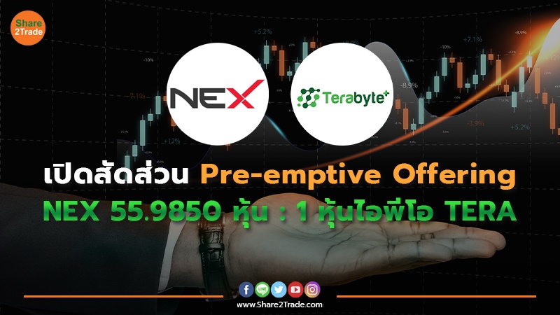 เปิดสัดส่วน Pre-emptive Offering NEX 55.9850 หุ้น : 1 หุ้นไอพีโอ TERA | Share2Trade